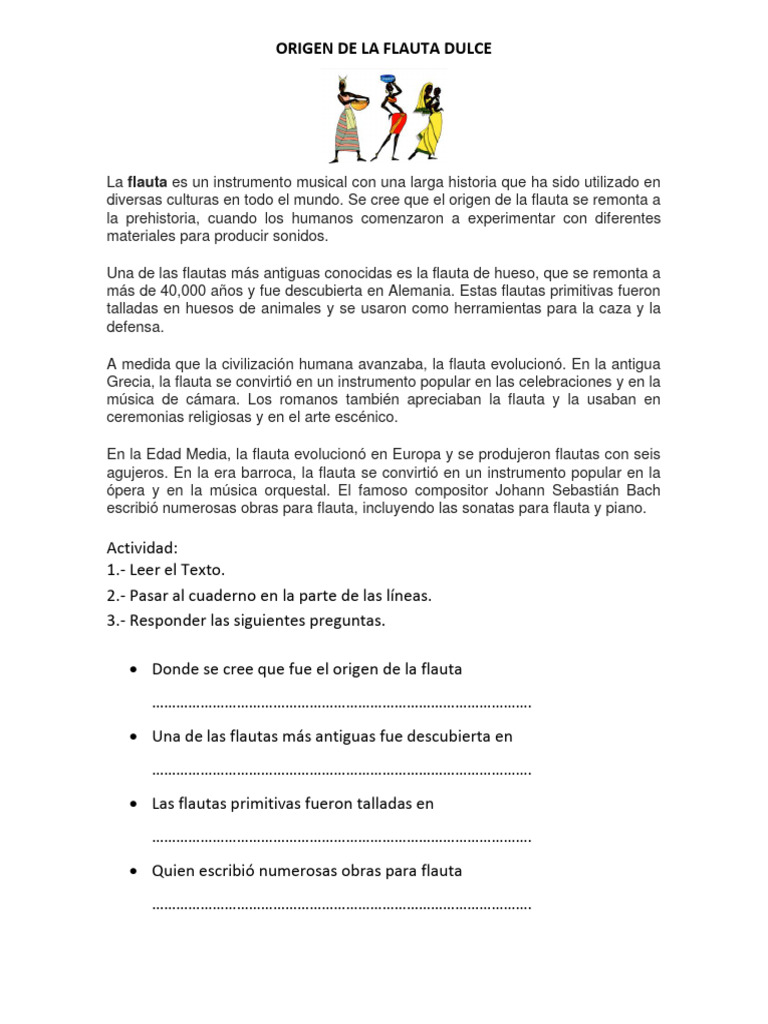Origen de La Flauta Dulce | PDF