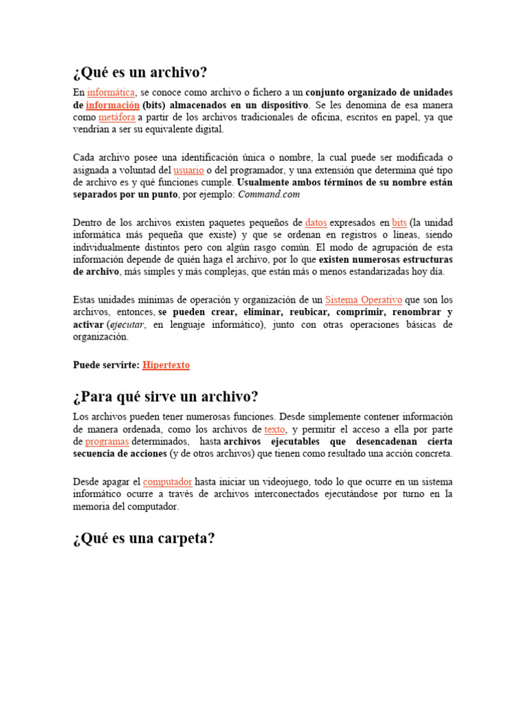 Qué Es Un Archivo | PDF | Archivo de computadora | Software del sistema
