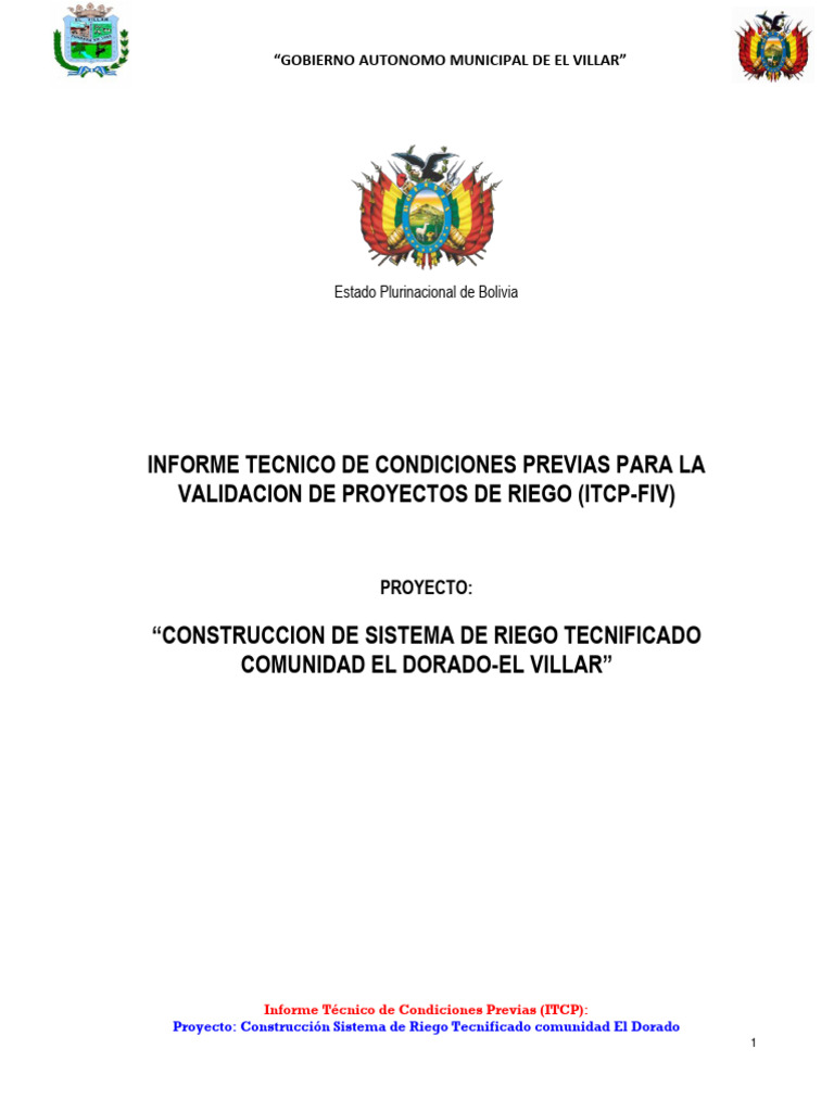 Itcp Const. Sist. Riego Tecn Dorado Nogales | PDF | Riego | Inundar