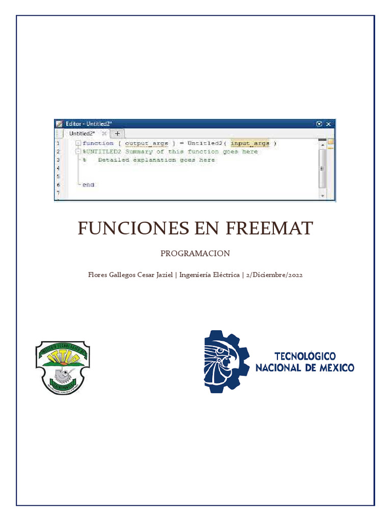 Funciones en Freemat | PDF