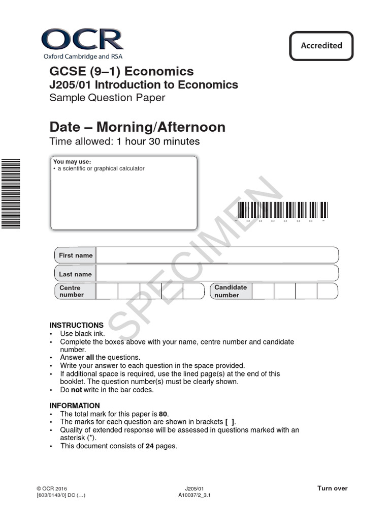 Sample Micro Paper & Mark Scheme | PDF | Economic Equilibrium | Demand