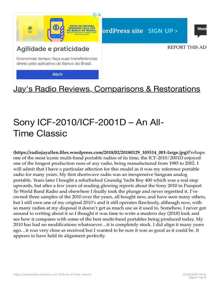 Sony ICF-20102FICF-2001D An All-Time Classic Radiojayallen | PDF ...