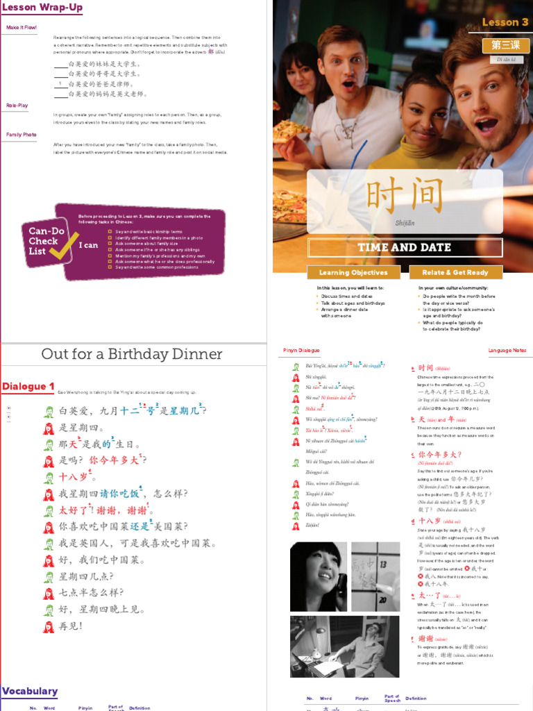 Family Roles and Birthdays in Chinese | PDF | Chinese Language ...