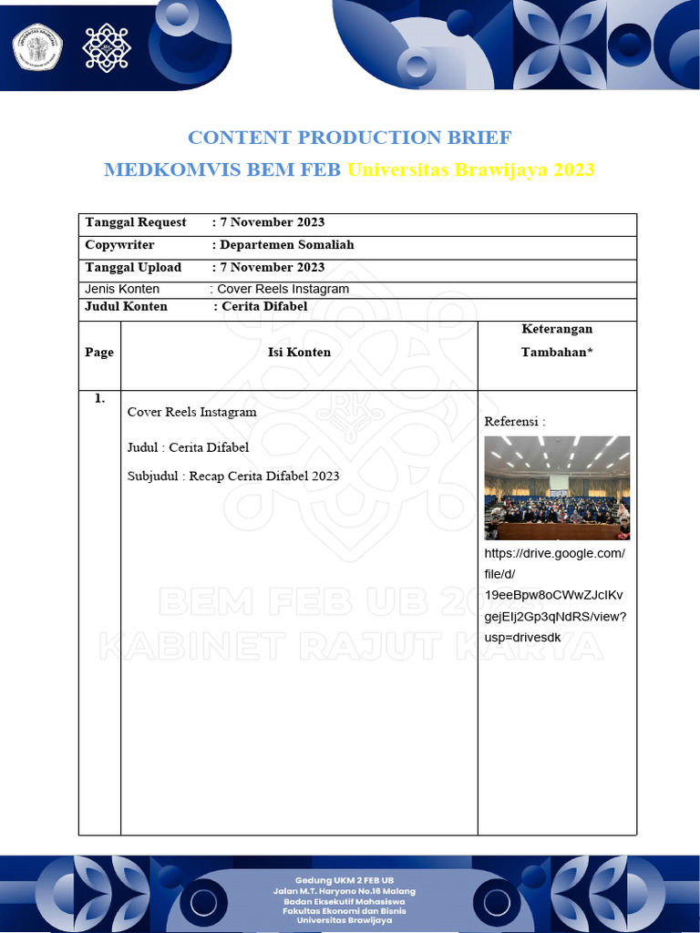 Content Production Brief | PDF