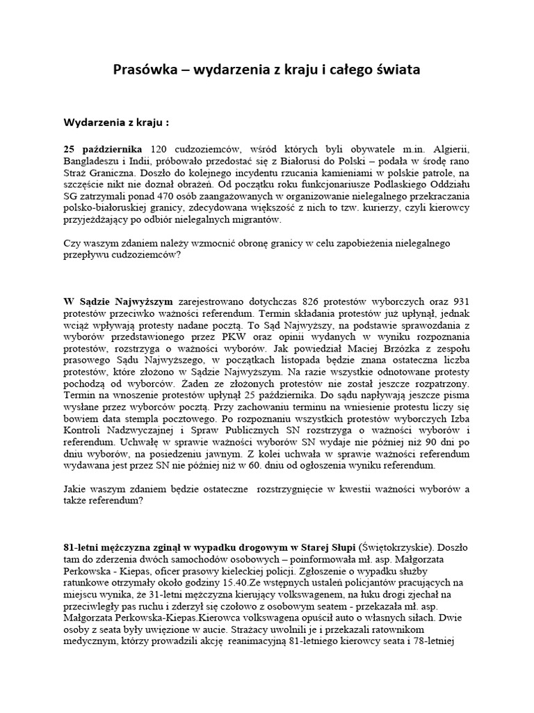 Prasówka 1 | PDF