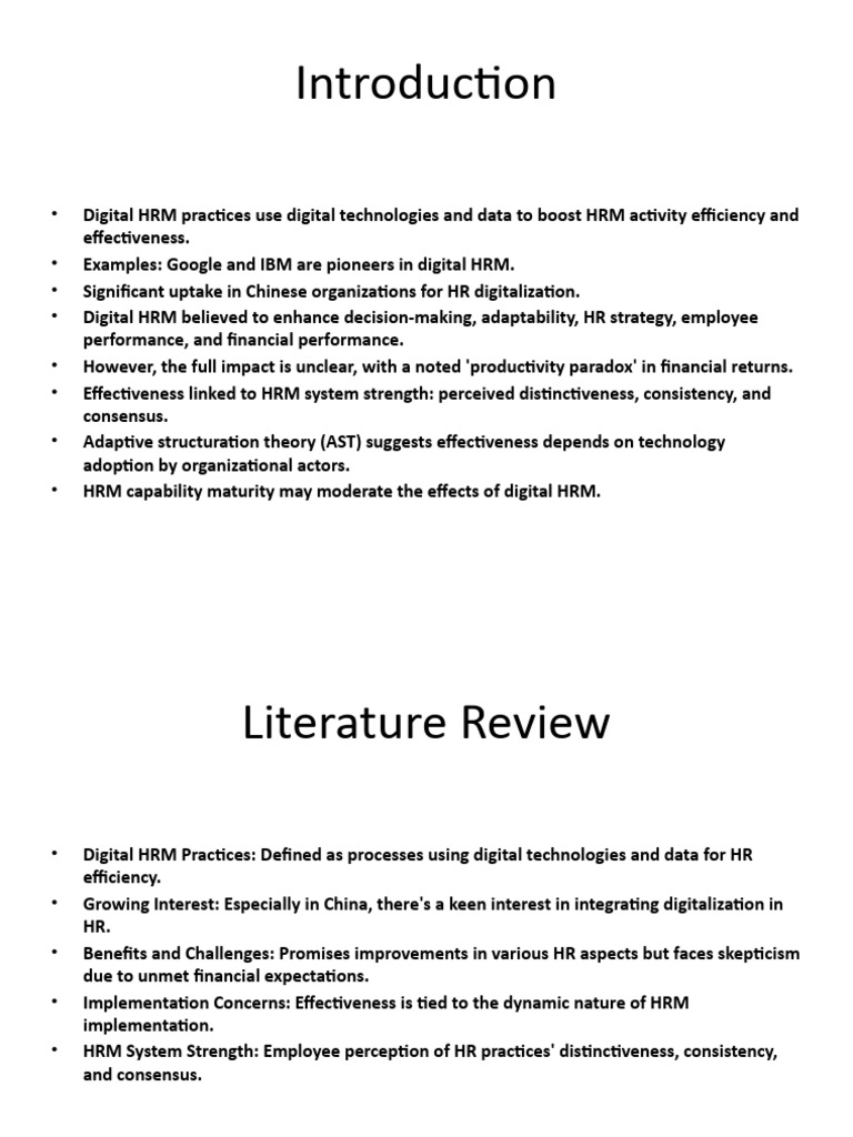 Digital HRM Presentation | PDF | Human Resource Management | System