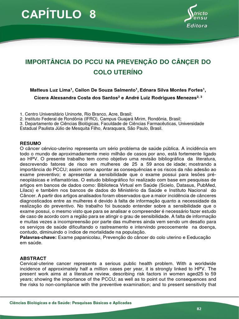 8 Importancia Do Pccu Na Prevencao Do Cancer Do Colo Uterino | PDF ...
