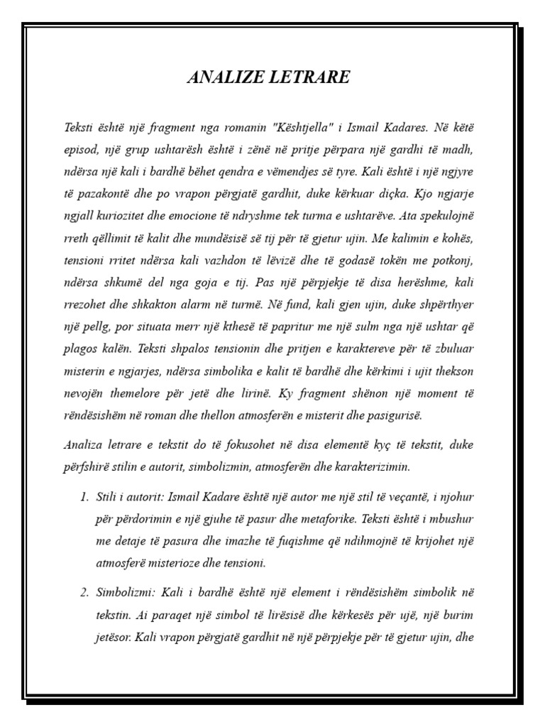 Analize Letrare | PDF