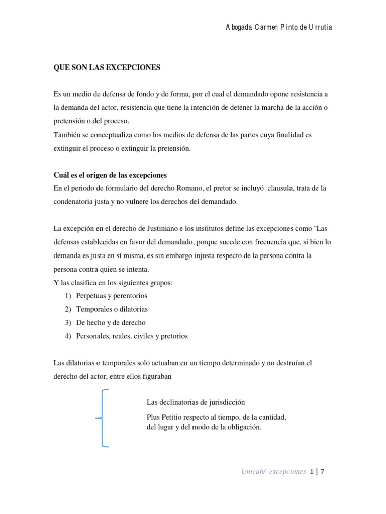 Que Son Las Excepciones | PDF | Demanda judicial | Ley procesal