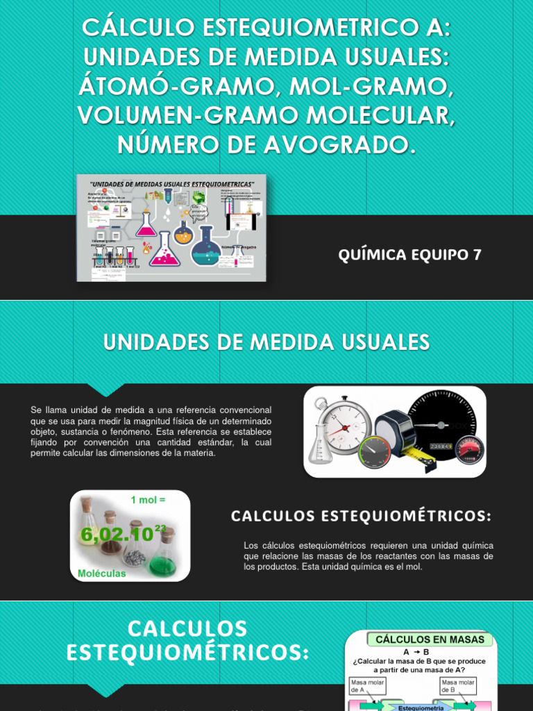 Cálculo Estequiométrico y Unidades | PDF | Mole (Unidad) | Estequiometría