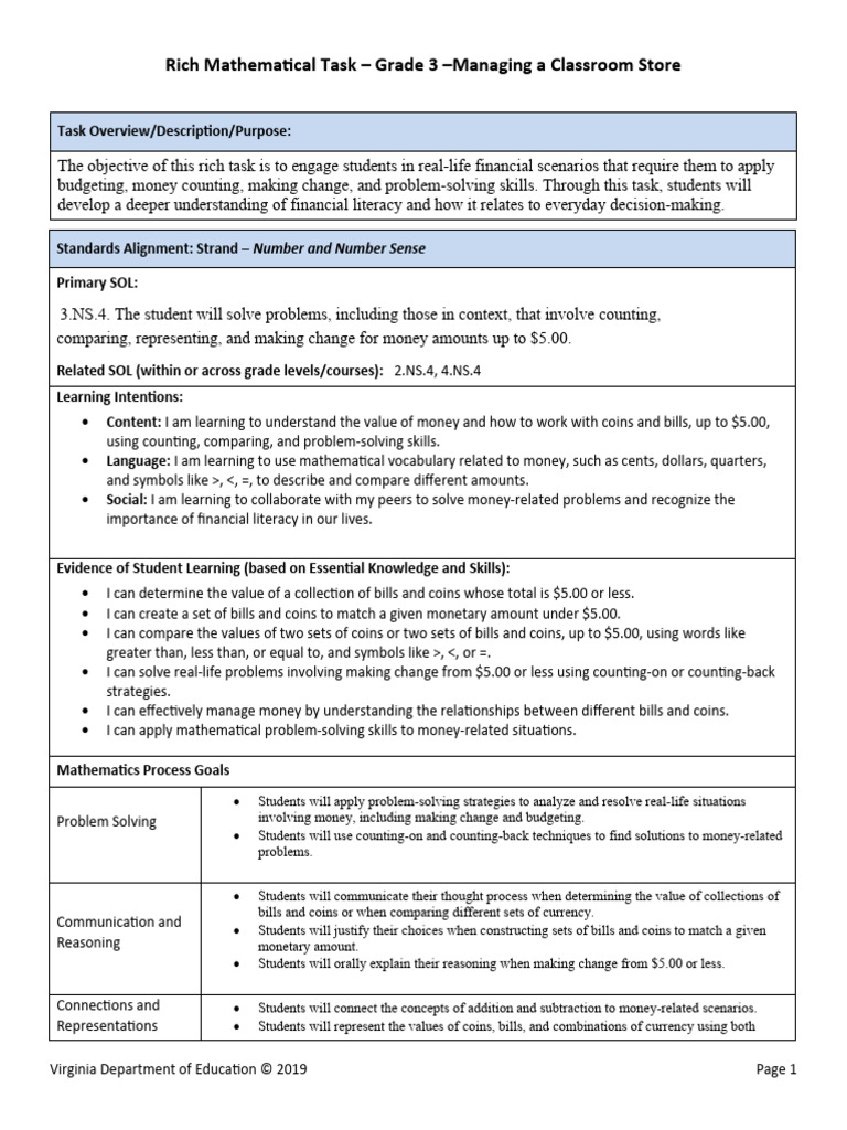 Rebekah Chesney 5c-Equal-Task-Template | PDF | Money | Neuroscience