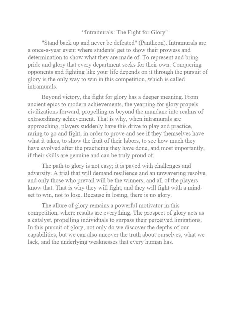Intramurals Essay | PDF