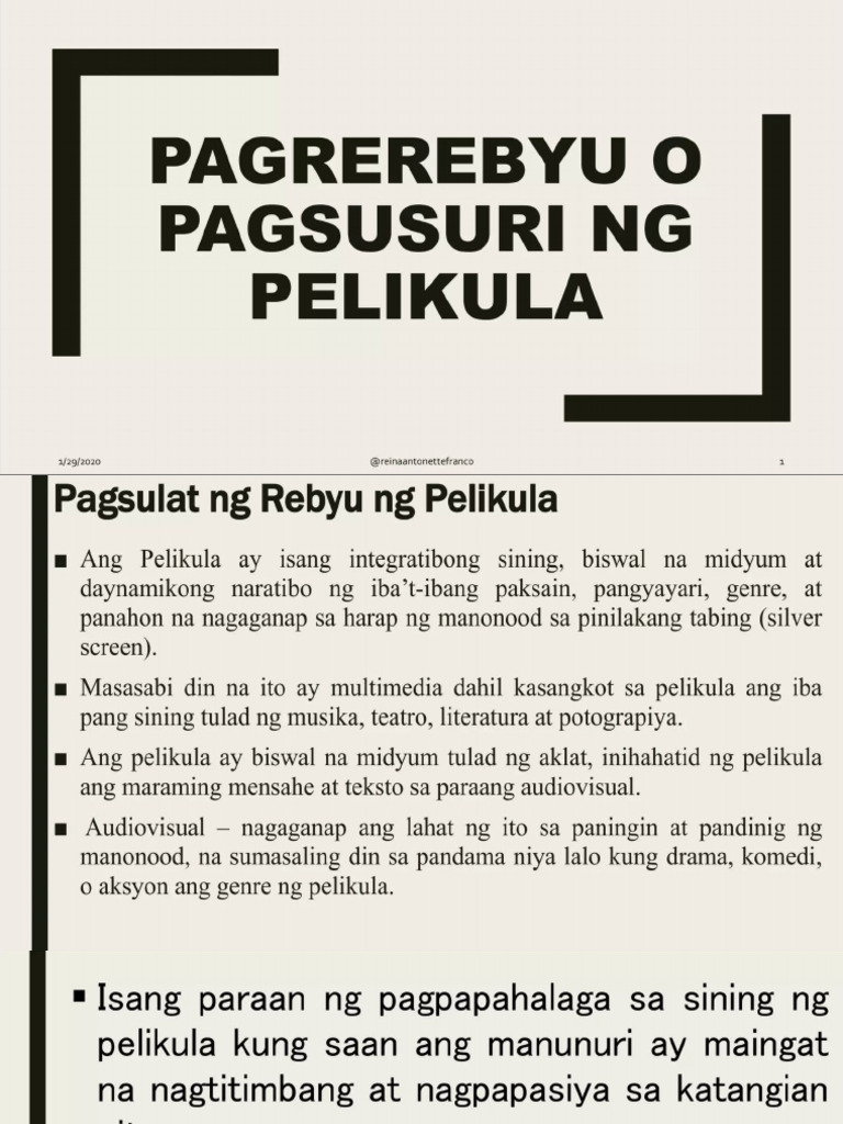 Rebyu NG Pelikula | PDF