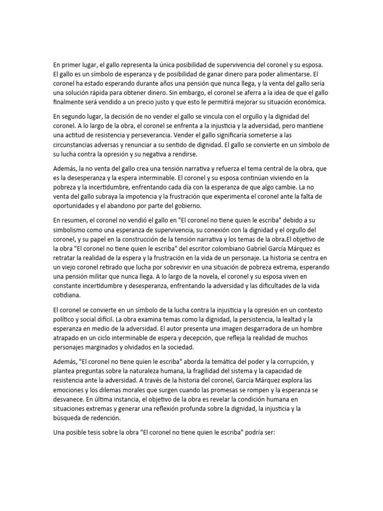 El Coronel | PDF | Gabriel García Márquez