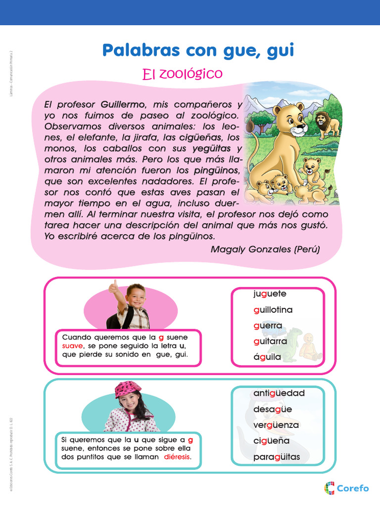 Lámina_ Palabras con gue, gui | PDF