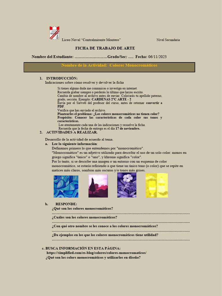 Ficha de Arte 2do - 2-Ivb | PDF