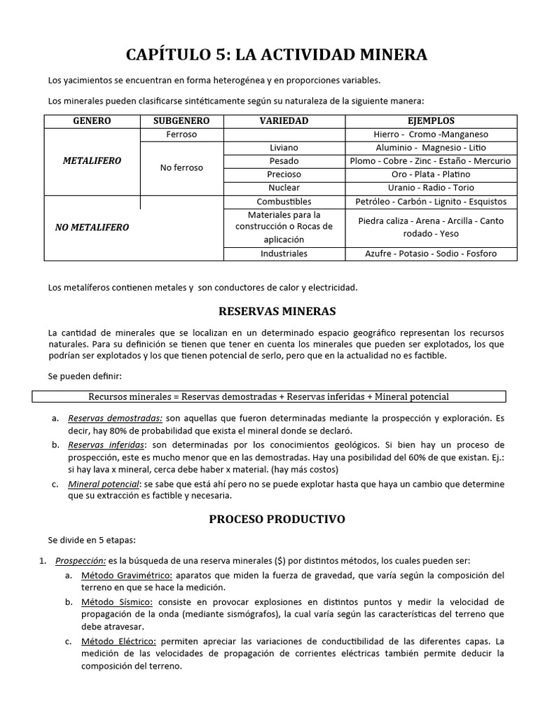 Geografia Actividad Minera | PDF | Minería | Minerales