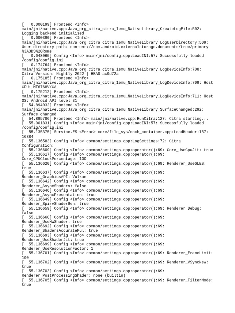 Citra Log | PDF | Information Technology | Operating System Technology