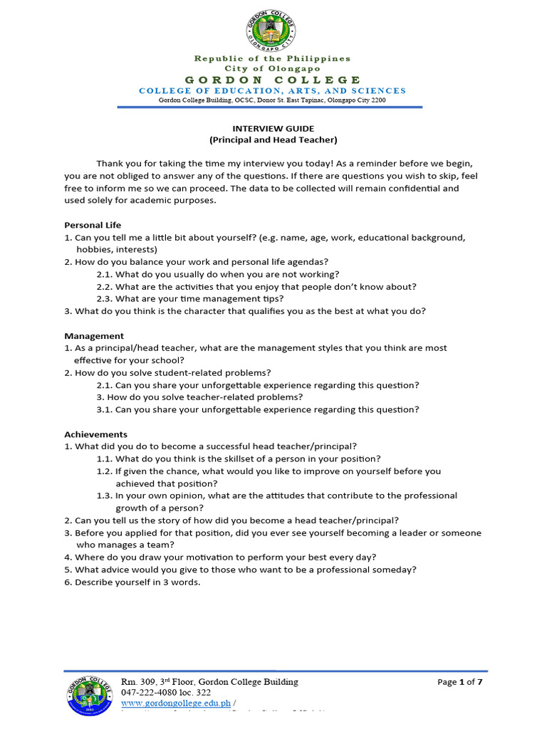 Interview-Guide Ojt | PDF | Teachers | Learning