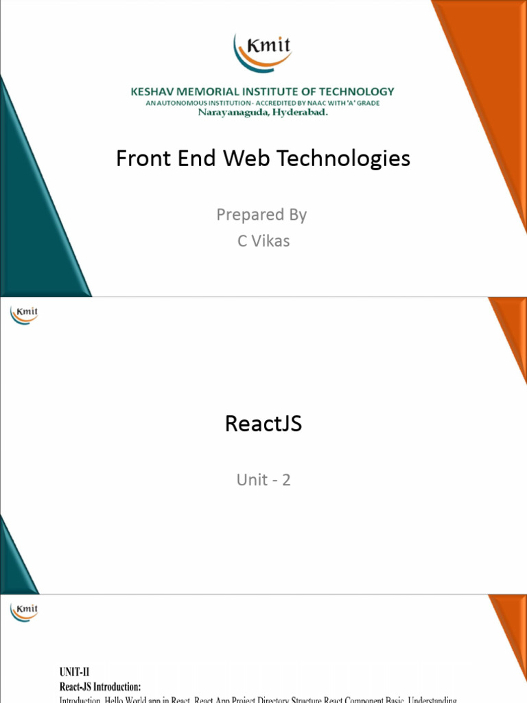 FEWD Unit-2 ReactJS | PDF | Document Object Model | Java Script