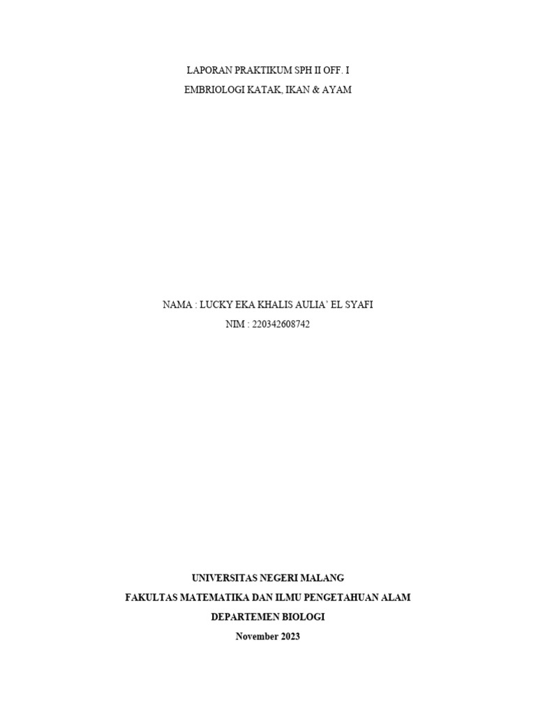 Embriologi Katak, Ikan, dan Ayam | PDF