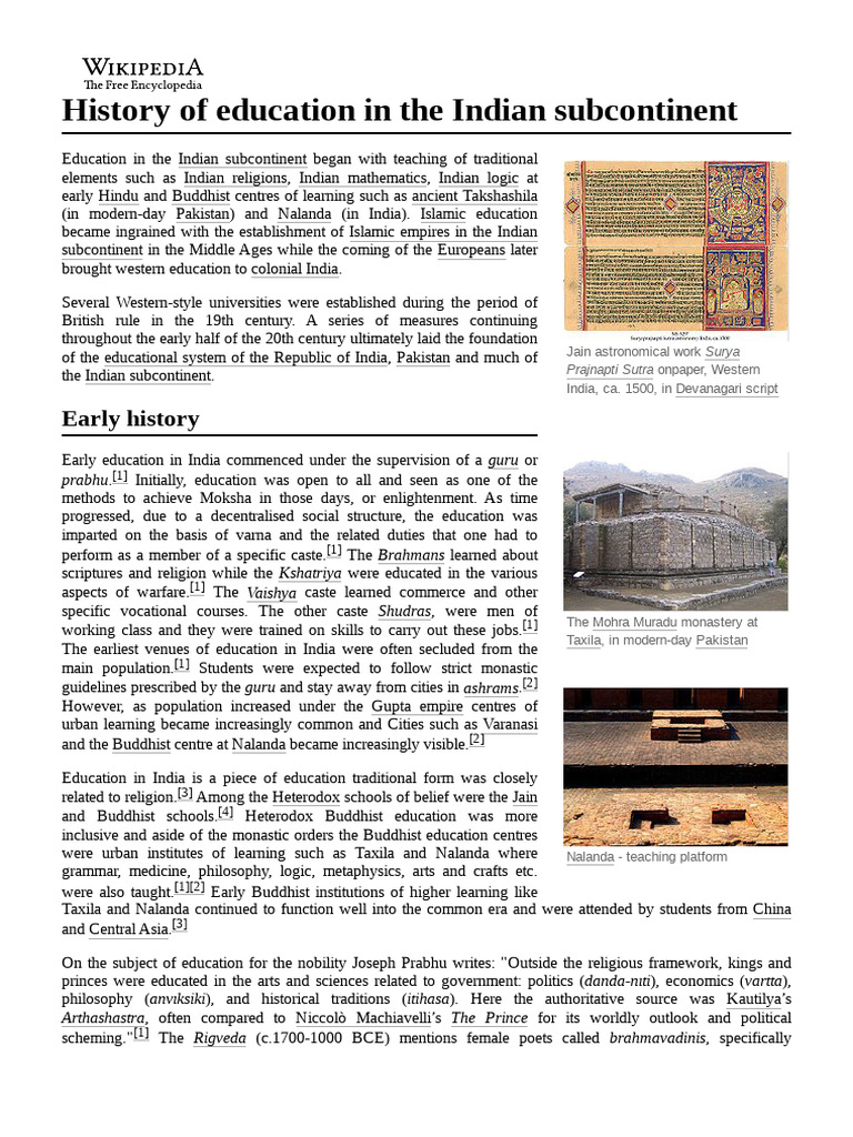 History of Education in India | PDF | British Raj
