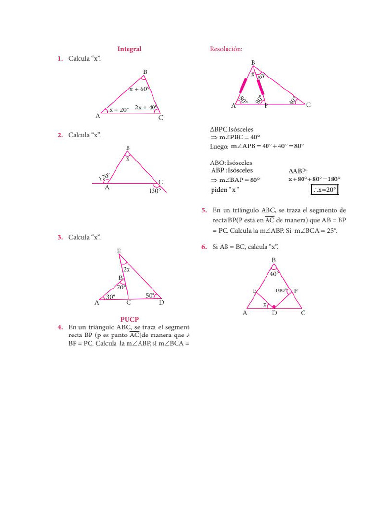 Ejercicios de Triángulos 2 | PDF