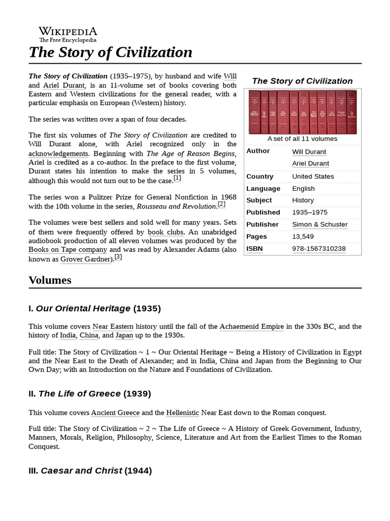 The Story of Civilization | PDF