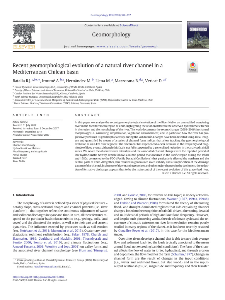 Geomorphology of Chilean Rivers | PDF | River | Geomorphology