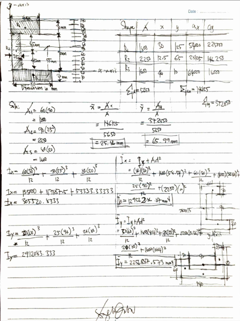 Engineering Mechanic Some Example For The Shaded Shapes | PDF