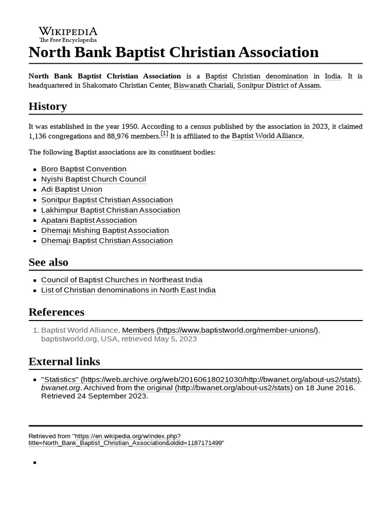 North Bank Baptist Christian Association | PDF | Lifestyle