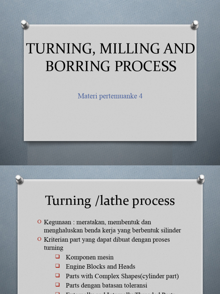Turning, Milling, and Boring Processes Overview | PDF | Machining ...