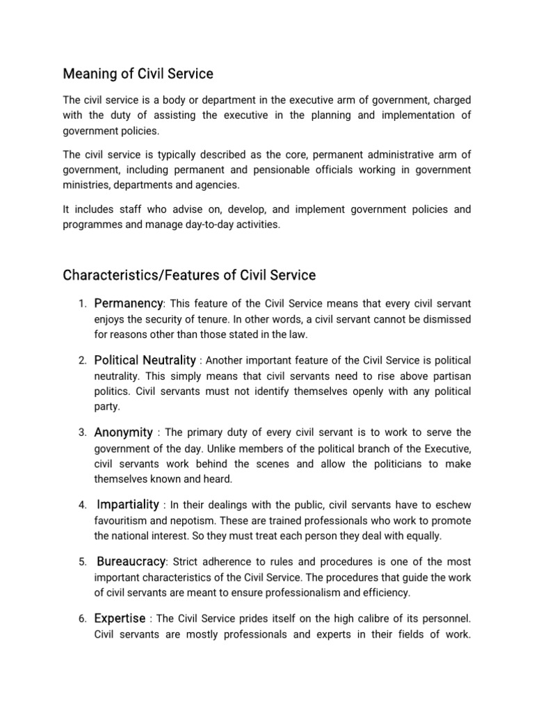 Understanding Civil Service Functions | PDF