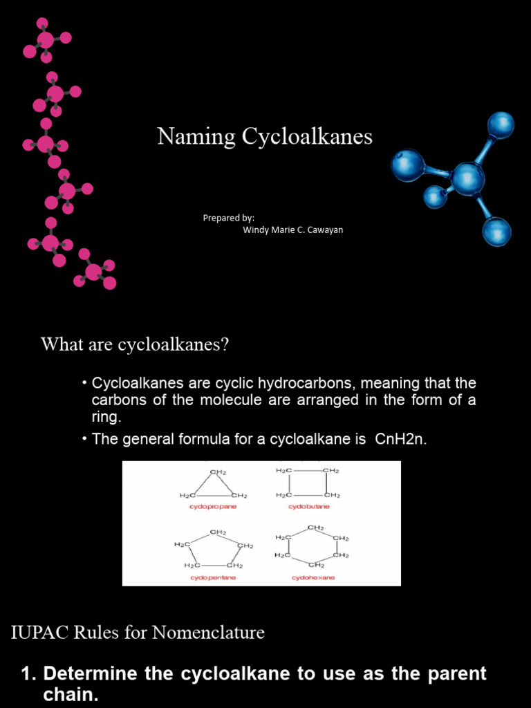 IUPAC Naming of Cycloalkanes | PDF | Home & Garden | Science & Mathematics