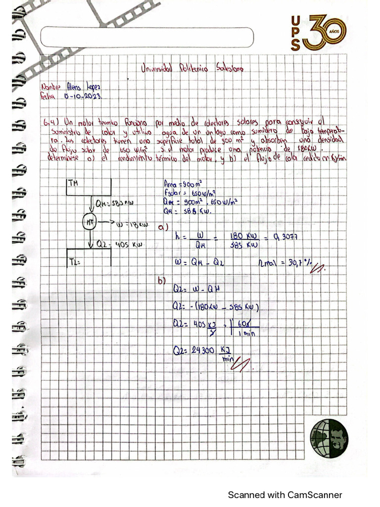 Deber 1 Máquinas Térmicas | PDF