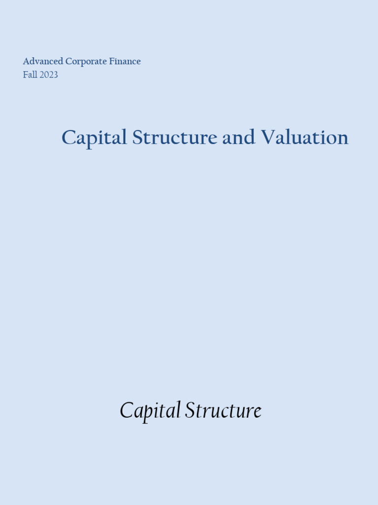 YH - Session5 - Capital Structure | PDF | Capital Structure | Trade
