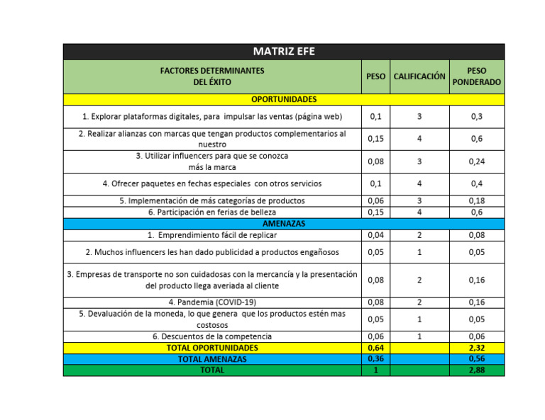 Matriz Efe 1 | PDF