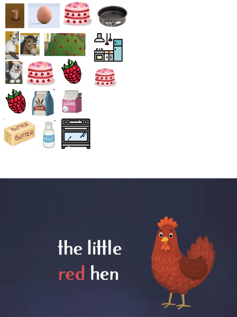 The Little Red Hen's Cake Adventure | PDF | Cooking, Food & Wine