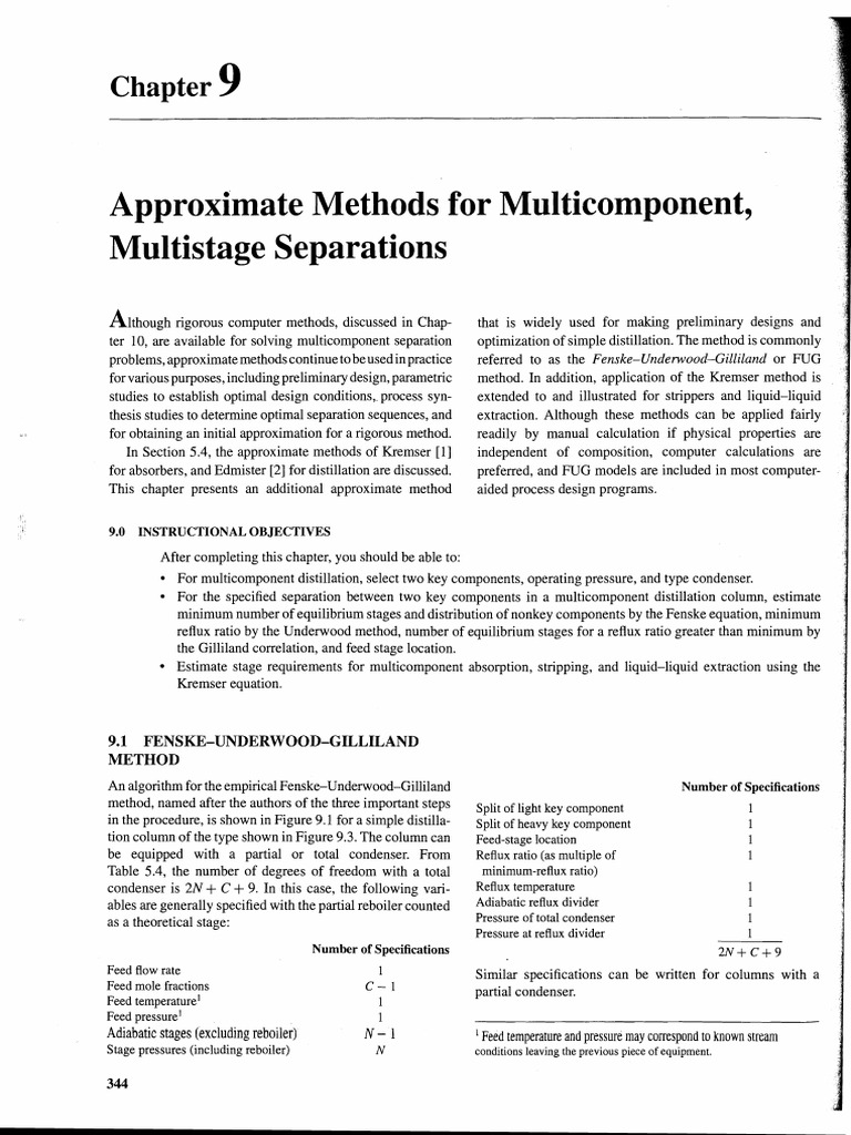 Multicomponent Separation Methods | PDF | Distillation | Analytical ...