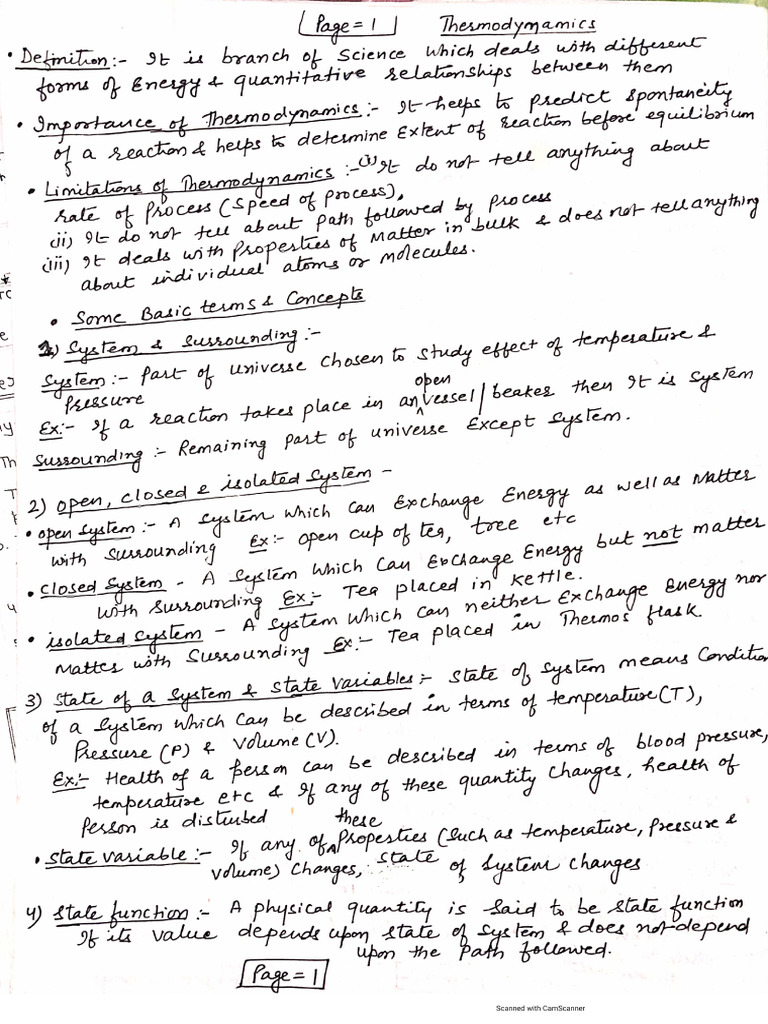 Class 11 Thermodynamics-1 | PDF