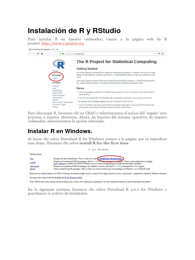 Instalación de R y RStudio | PDF | Interfaz de línea de comando ...