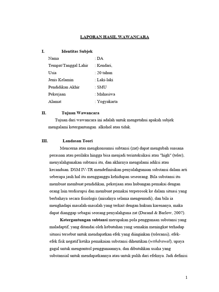 Laporan Wawancara | PDF