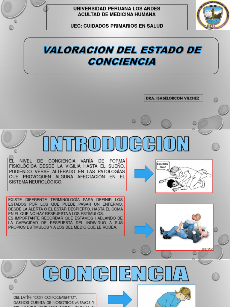 Valoración de Niveles de Conciencia Médica | PDF | Conciencia ...