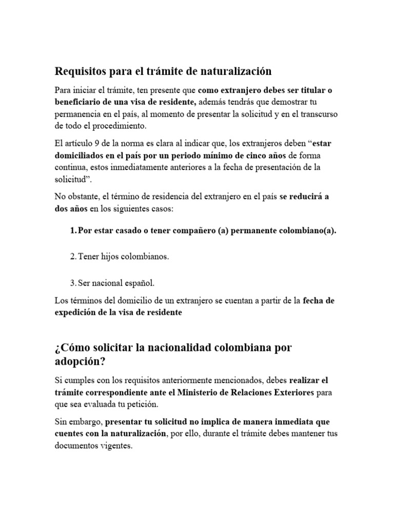 Requisitos para el trámite de naturalización | PDF | Naturalización | Visa de viaje