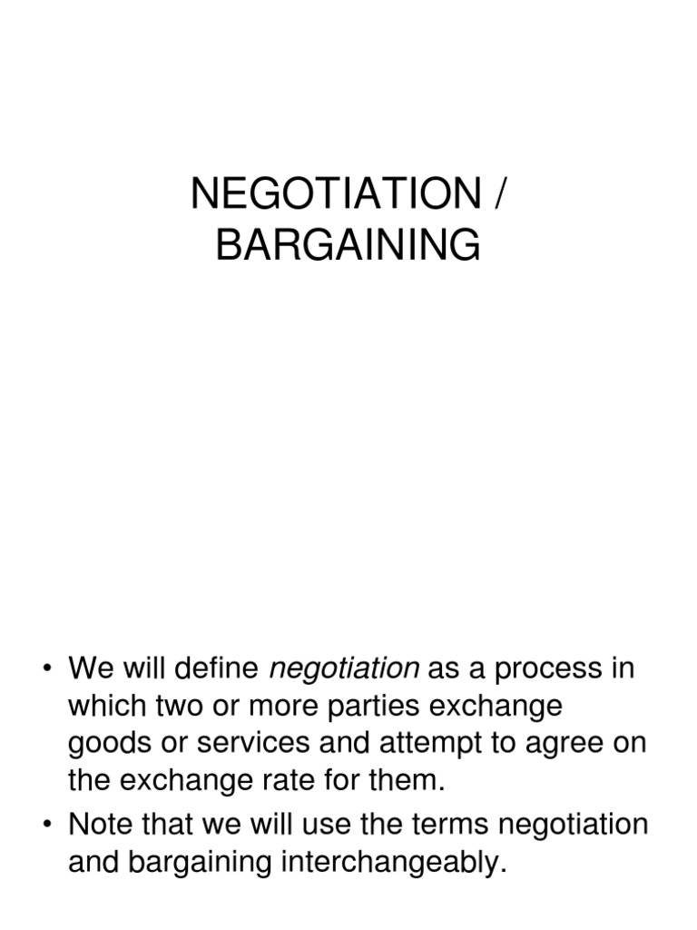 Negotiation / Bargaining | PDF | Bargaining | Negotiation