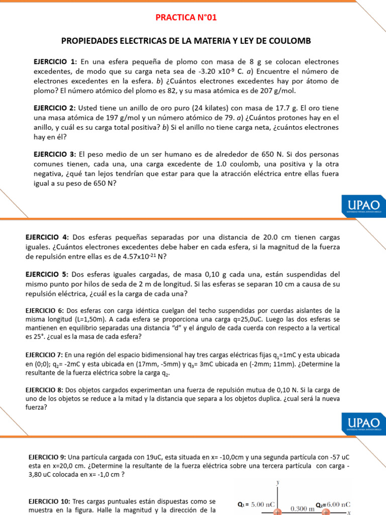 Practica N°01 - Ley de Coulomb | PDF | Electrón | Química