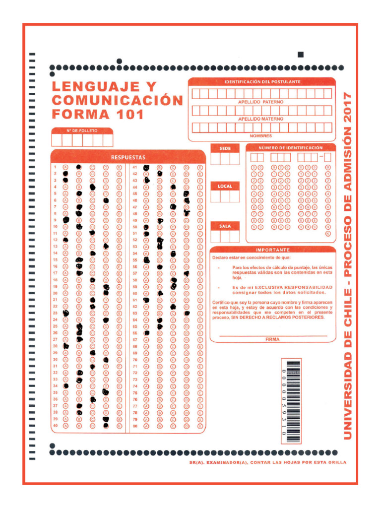 Hoja Resouesta Paes | PDF