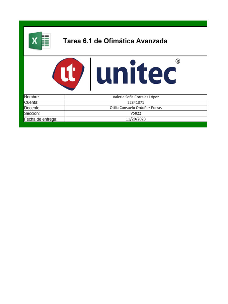 Archivo para Tarea 6.1 Validaciones Funciones Lógicas Y, Si y O DUV | PDF