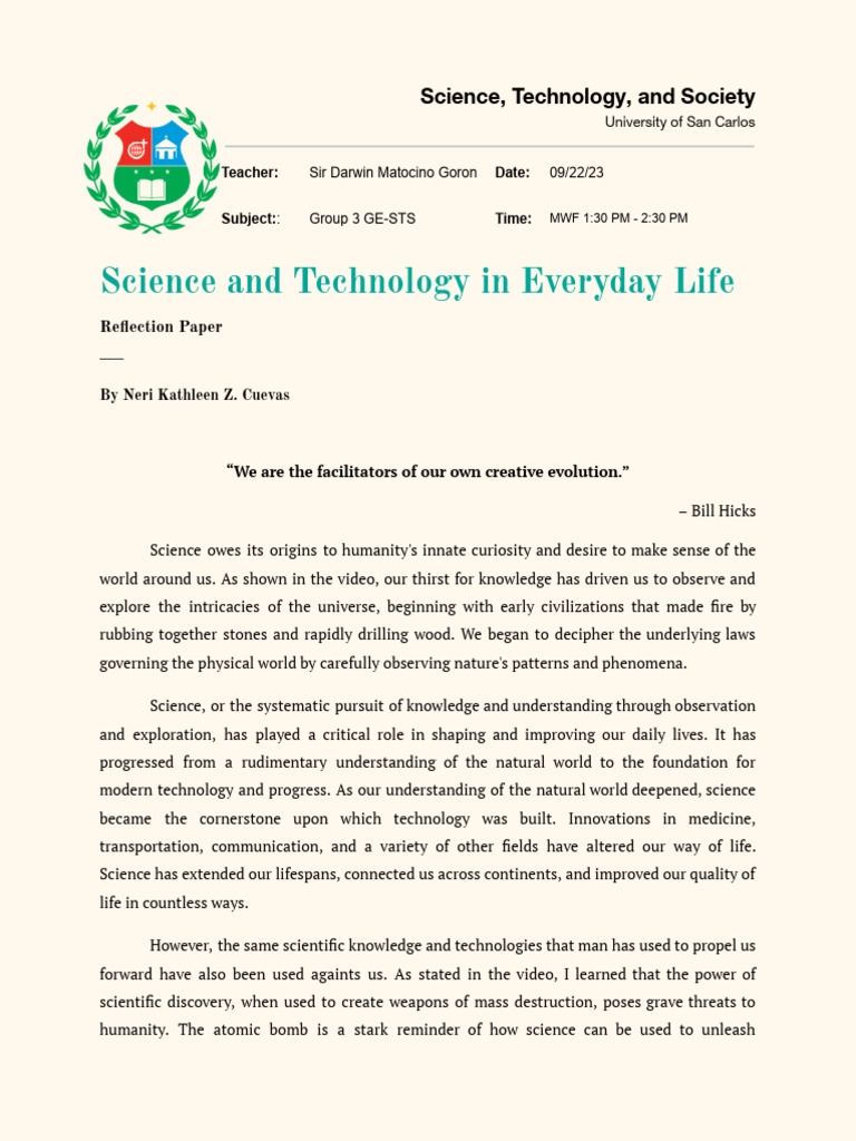 Group 3 GE-STS - Science and Technology in Everyday Life | PDF ...