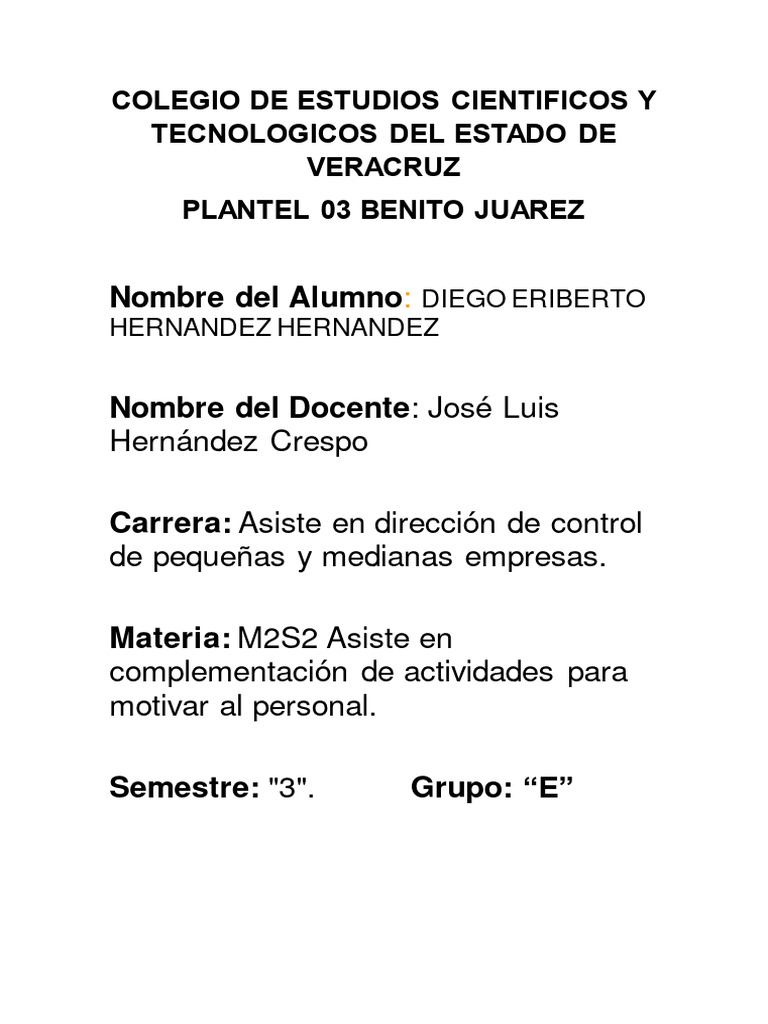 M2S2 Diego Eriberto | PDF | Motivación | Motivacional